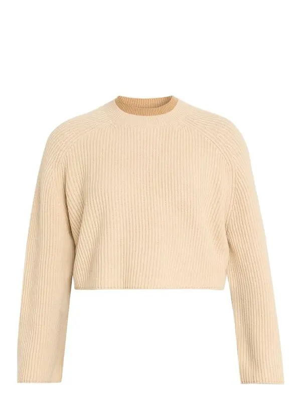 Max Mara Wool Crop Crewneck Sweater - Beige