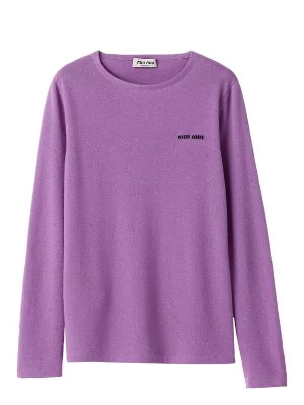 Miu Miu Cashmere And Silk Crewneck Sweater - F0230 Glic