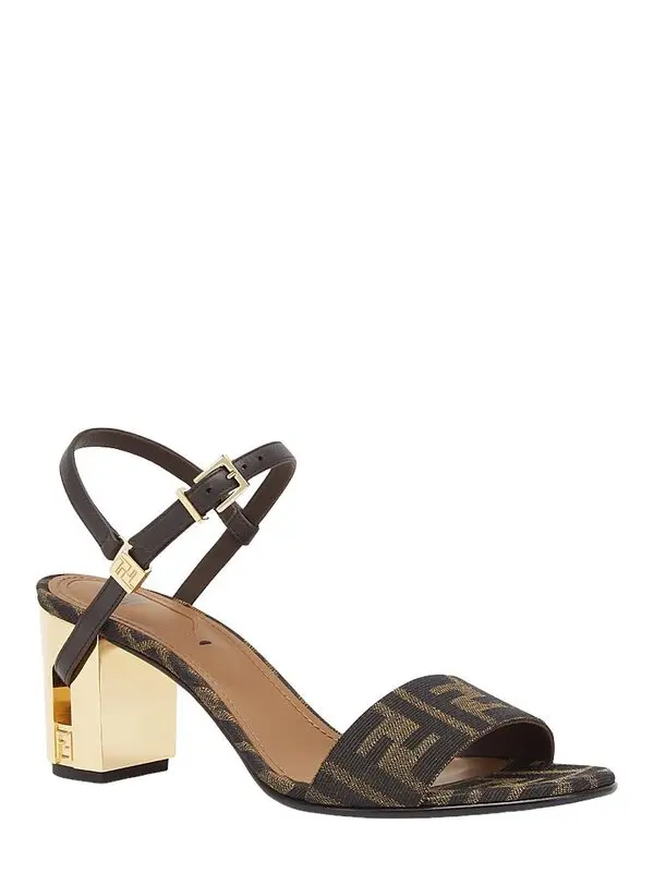 Fendi Delfina Ff Jacquard Sandals - Brown