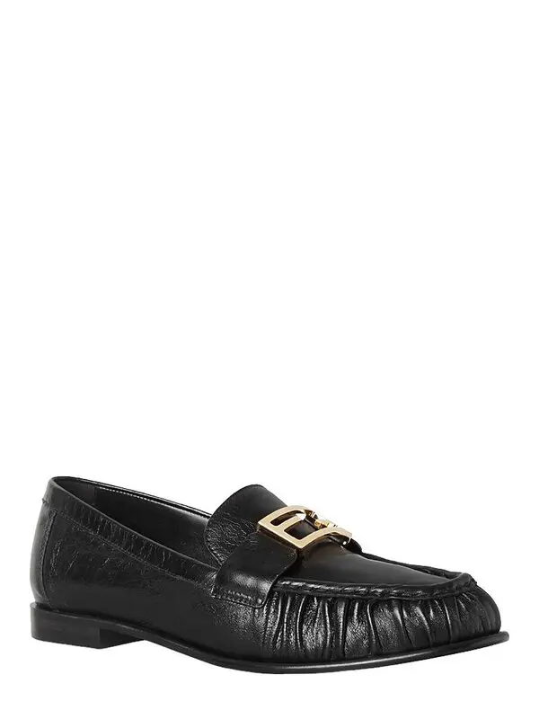 Fendi Baguette Leather Loafers - Black
