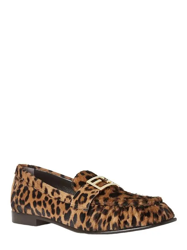 Fendi Baguette Printed Cavallino Calfskin Loafers - Leopard/brown
