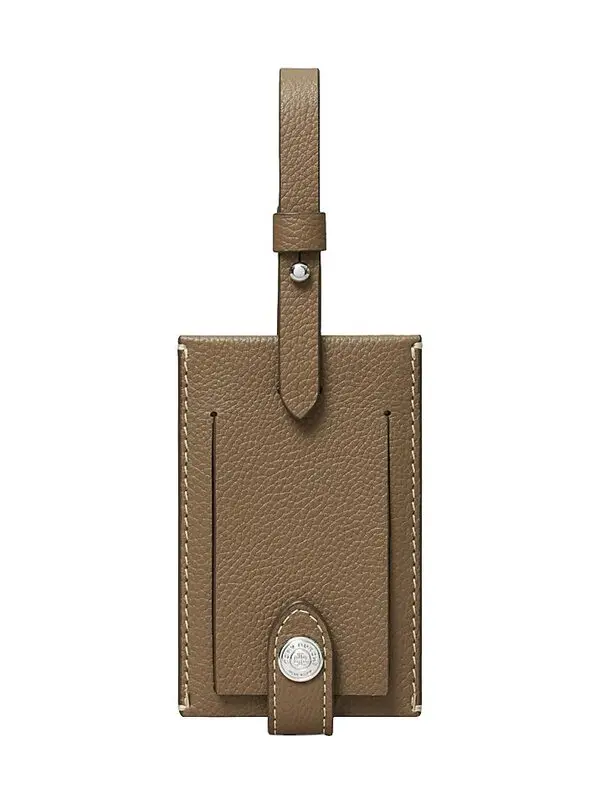 Tory Burch Leather Luggage Tag - Wild Mushroom