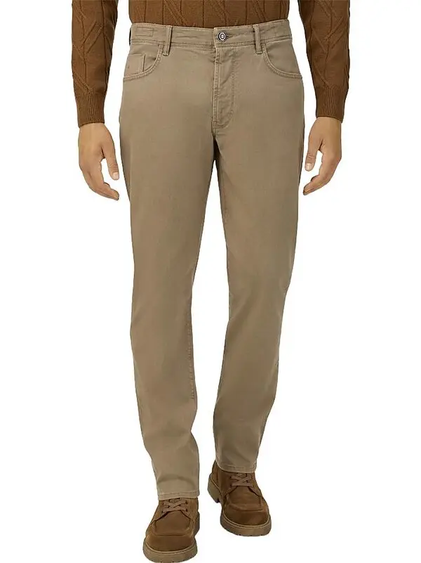 Boggi Milano Regular Fit Stretch Jeans - Taupe