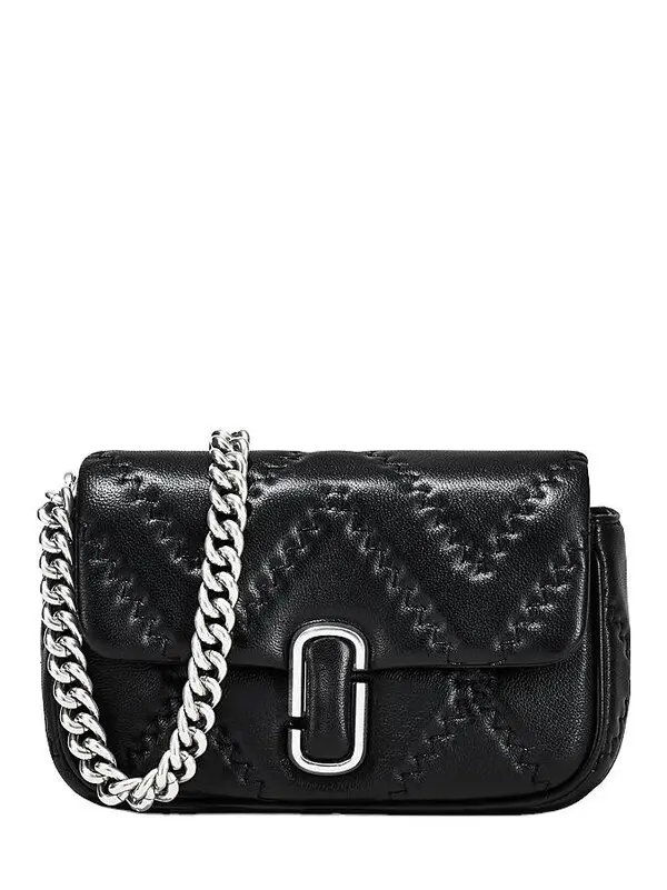 Marc Jacobs Mini Quilted Leather Shoulder Bag - Black/gold