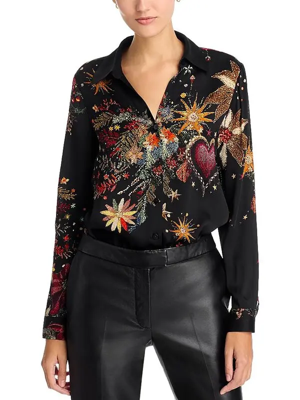 Elie Tahari The Madeline Blouse - Rhinestone Floral