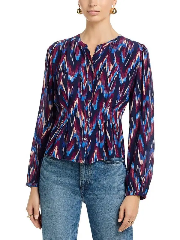 Velvet By Graham & Spencer Estella Cinched Waist Blouse - Multi