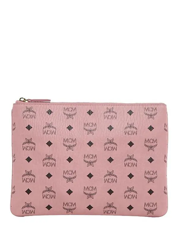 Mcm Aren Visetos Crossbody Pouch - Soft Pink