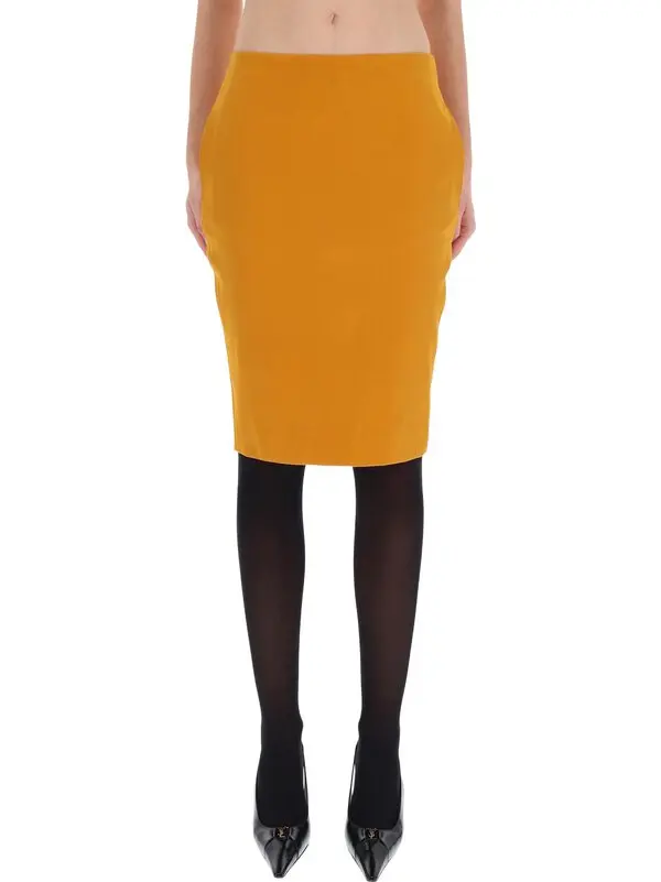 Saint Laurent Midi Pencil Skirt - Yellow