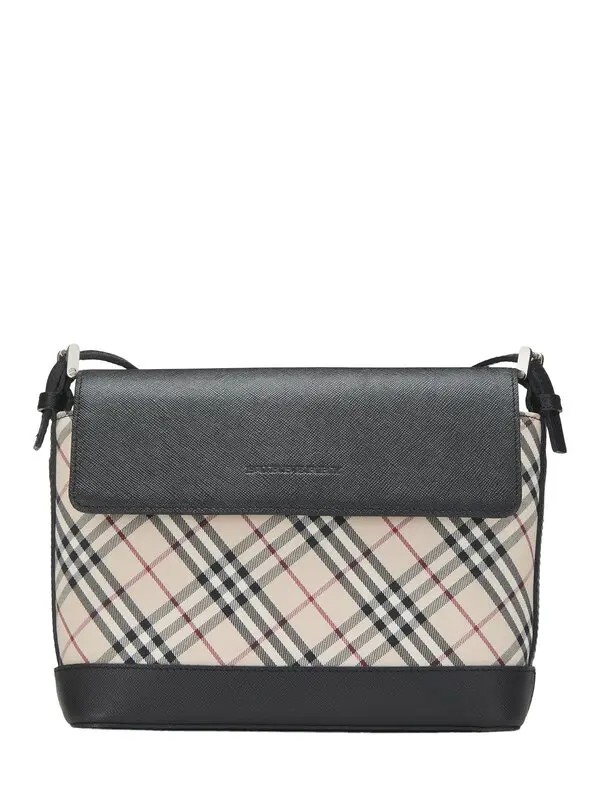 Burberry House Check Jacquard Flap Crossbody - Black