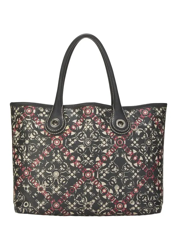 Chanel Coated Optic Coco Tote - Black