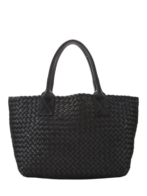 Bottega Veneta Intrecciato Cabat Tote - Black