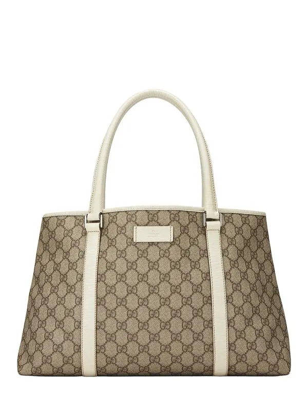 Gucci Gg Supreme Tote - White