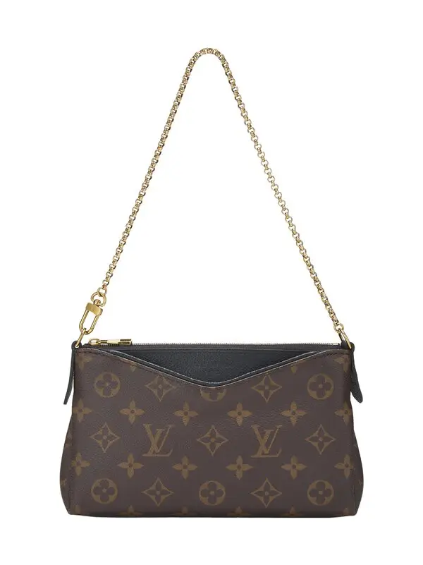 LOUIS VUITTON Noir Monogram Pallas Clutch - Black