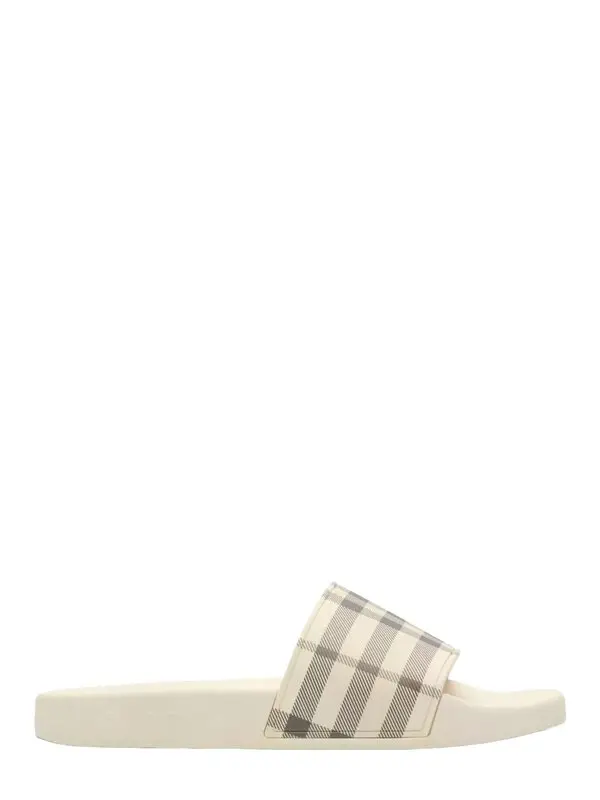 Burberry Check Print Slides - Neutrals