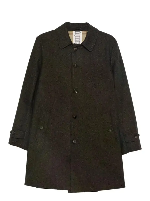 L'IMPERMEABILE Harry Buttoned Loden Coat - Green