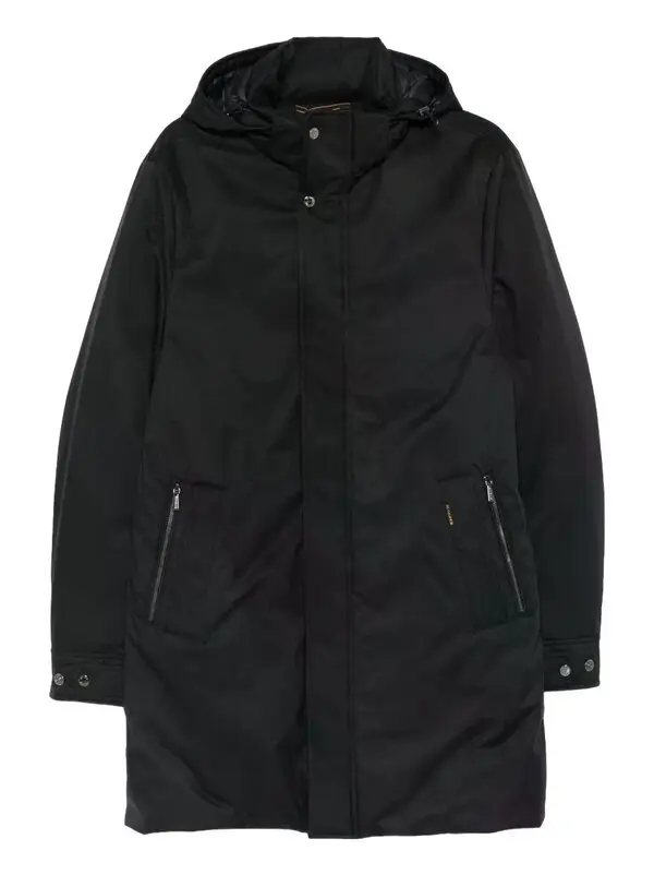 MOORER Vermont Hooded Coat - Blue