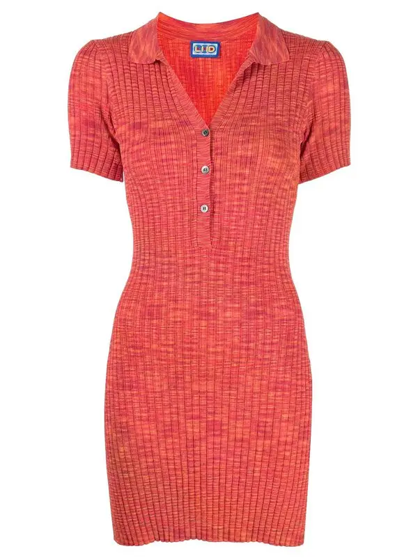 Lhd The Roswell Ribbed Knit Mini Dress - Red