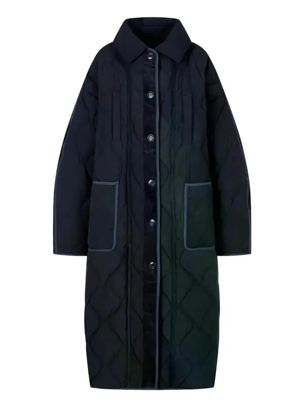 STUDIO TOMBOY Quilted Coat With Detachable Collar - Blue