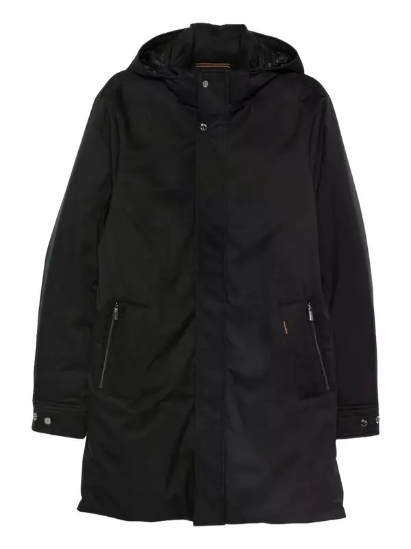 MOORER Vermont Hooded Coat - Black