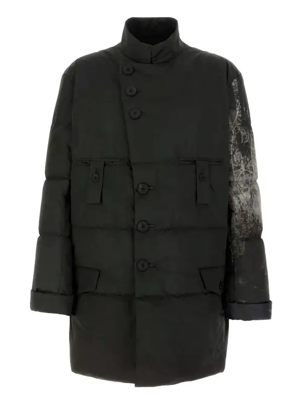 Yohji Yamamoto Padded High-neck Coat - Black