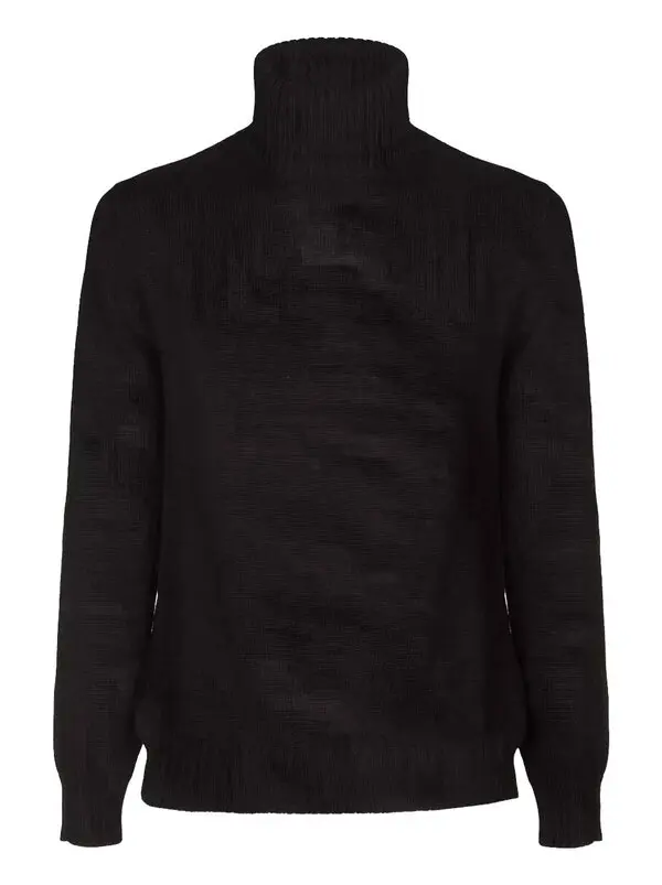 Alpha Studio Knitted Roll-neck Sweater - Black