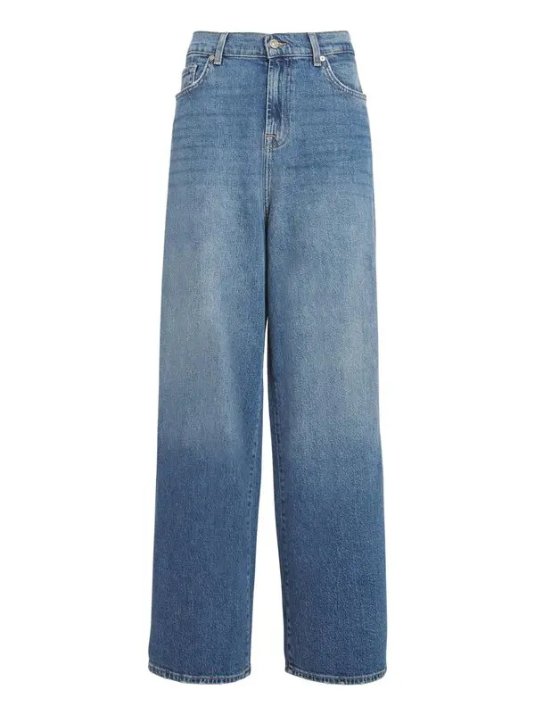 7 For All Mankind Low Straight Jeans - Blue