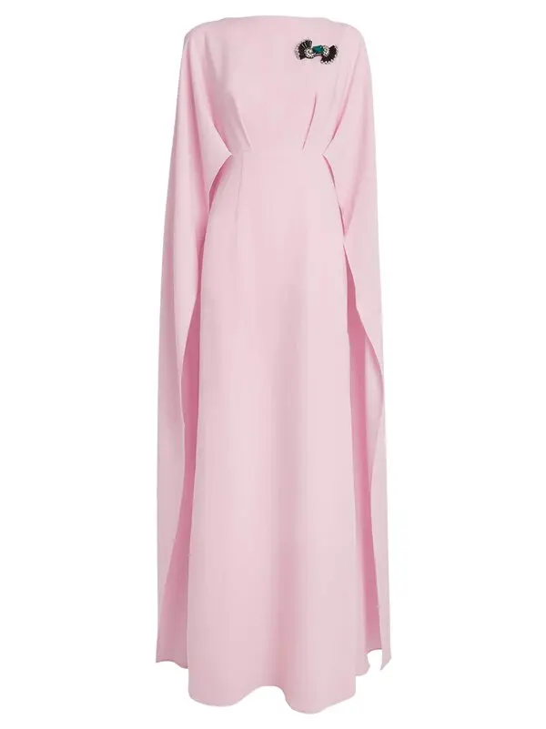 Huishan Zhang Hala Cape Gown - Pink