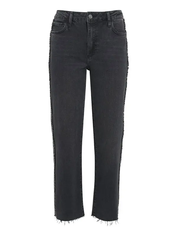 Paige Mason Ankle Straight Leg Jeans - Black