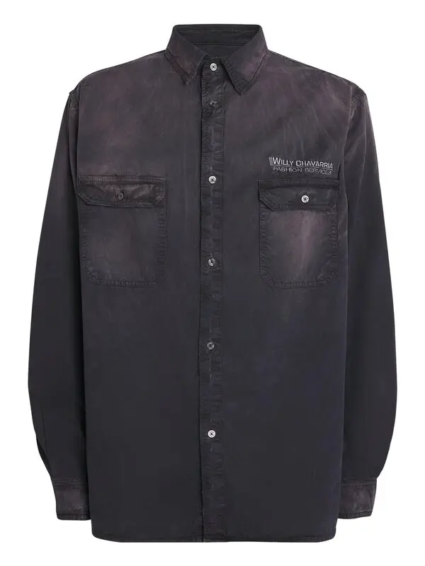 WILLY CHAVARRIA Denim Corcoran Shirt - Black