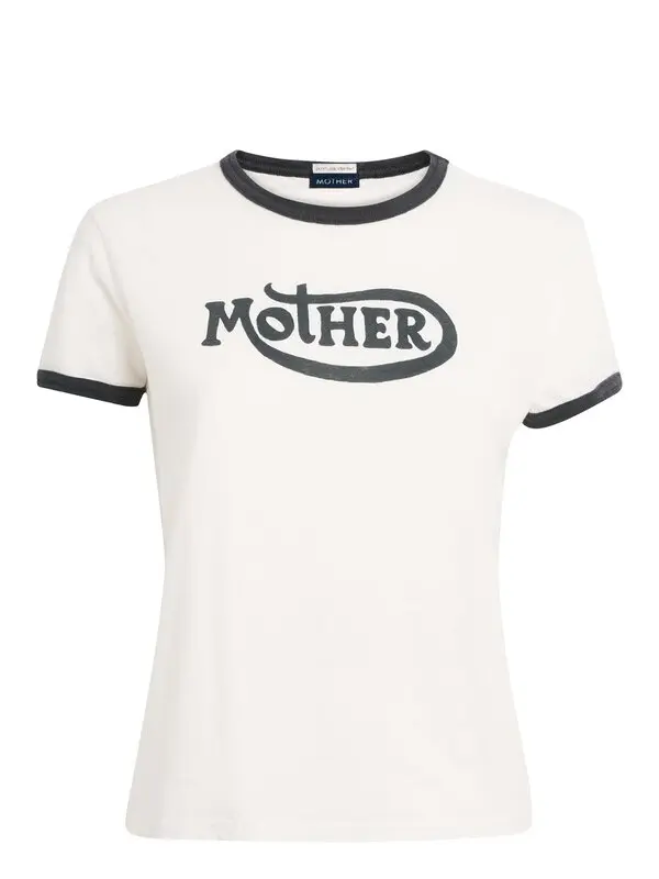MOTHER Cotton Lil Goodie Ringer T-shirt - White