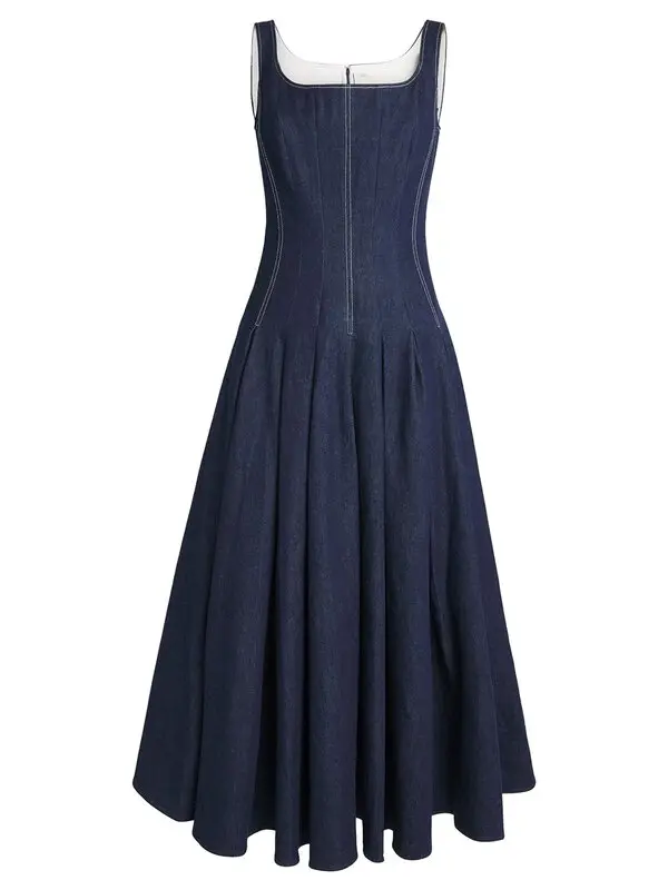 Huishan Zhang Darla Denim Midi Dress - Navy