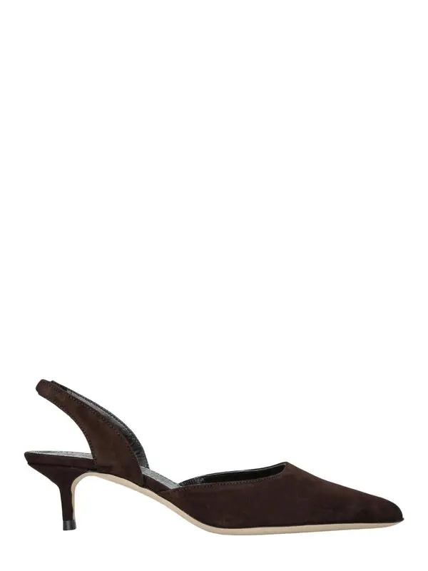Staud Suede Slingback Heels - Brown