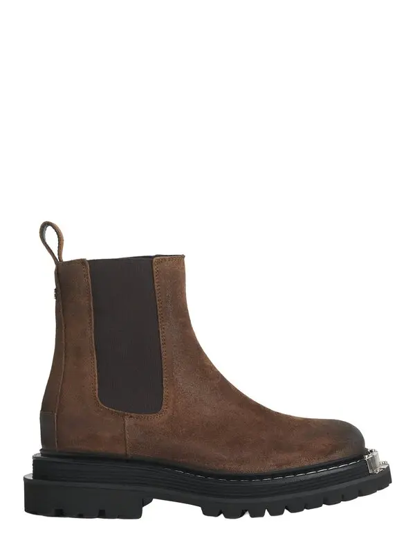 Sandro Suede Toe-bar Chelsea Boots - Brown