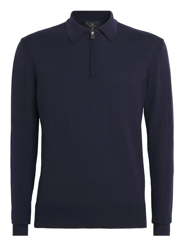 Belstaff Long-sleeve Kyle Polo Shirt - Navy