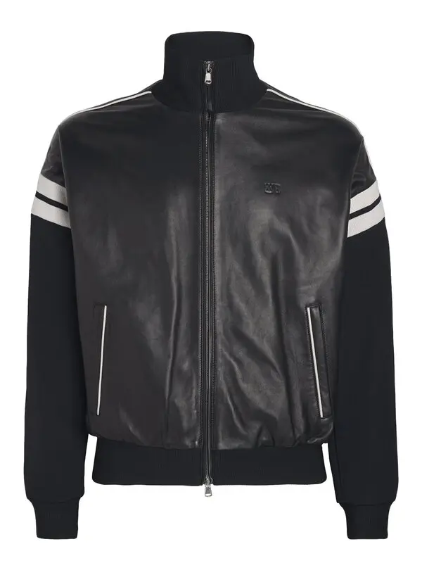 WALES BONNER Nomad Leather Track Jacket - Black