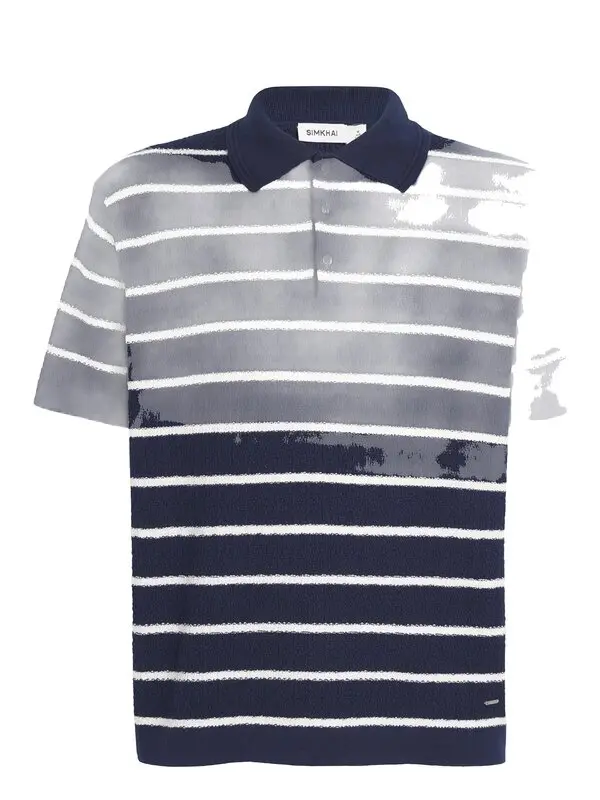 Simkhai Cotton-silk Calum Polo Shirt - Navy