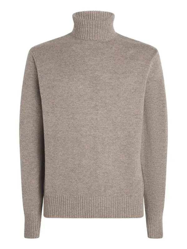 Officine Générale Wool-cashmere Rollneck Sweater - Beige