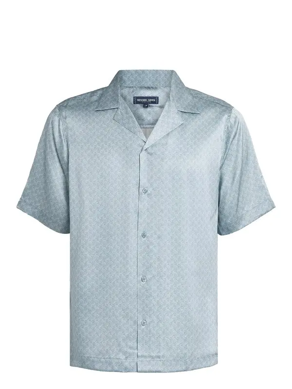 Frescobol Carioca Silk Printed Roberto Shirt - Blue