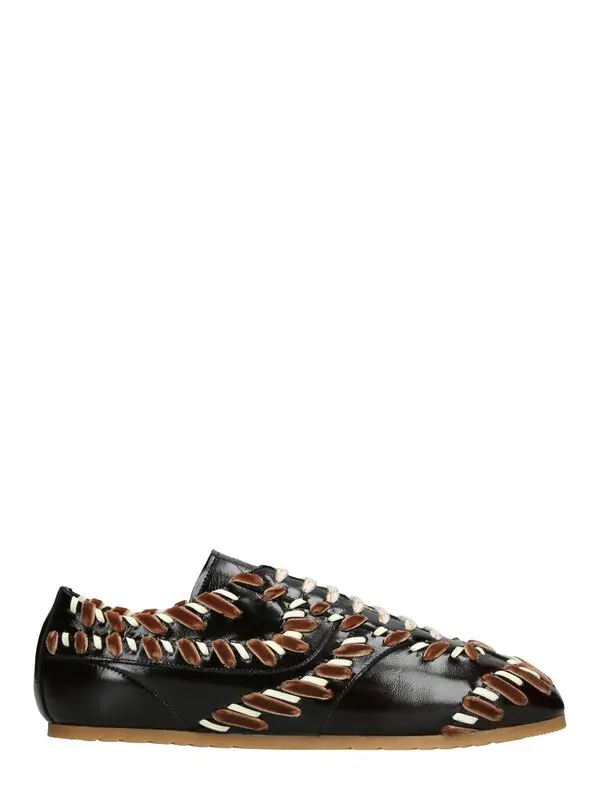Dries Van Noten Embellished Leather Dustin Sneakers - Brown