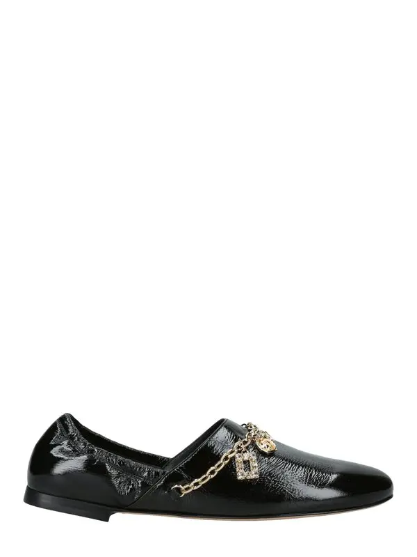ROGER VIVIER Patent Leather Embellished Ballet Flats - Black