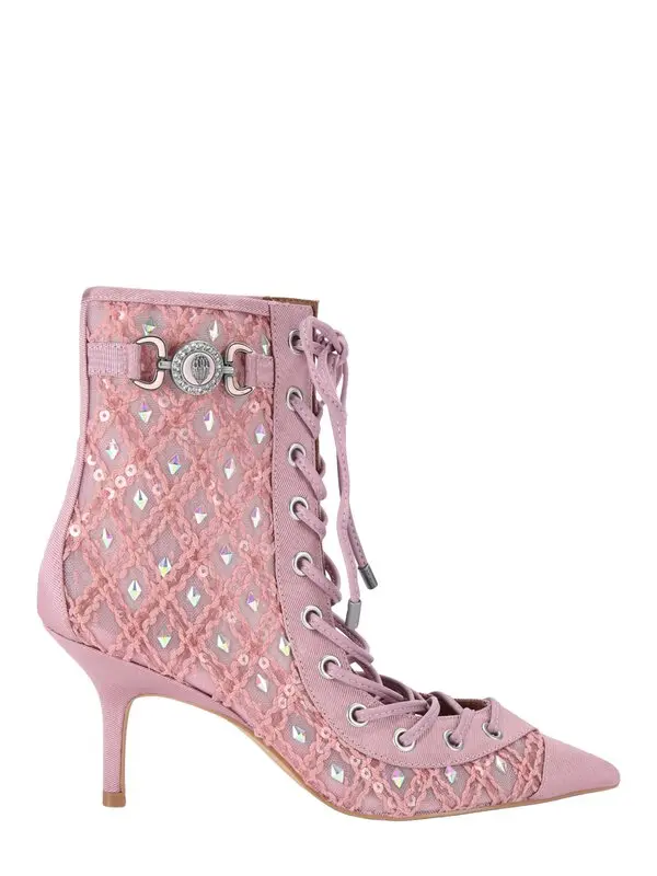Kurt Geiger Embellished Mansion Corset Ankle Boots - Pink