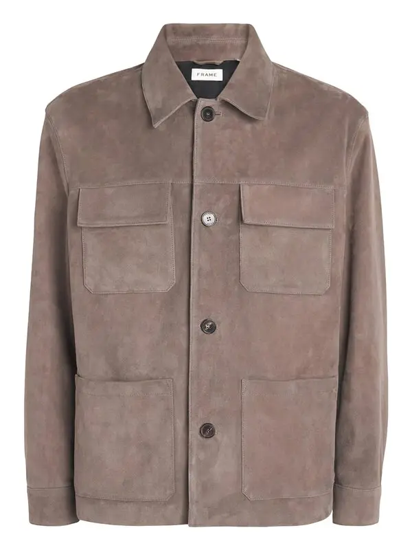 FRAME Suede Overshirt - Brown