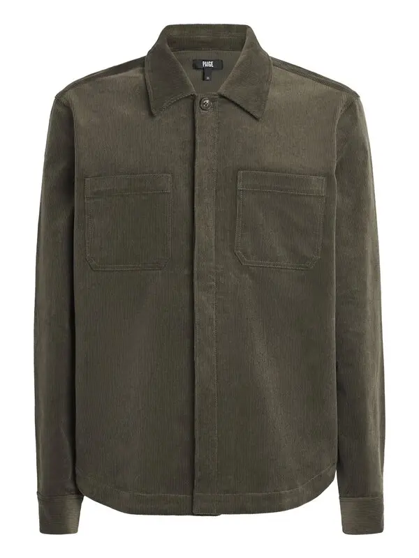 Paige Corduroy Patch-pocket Shirt Jacket - Green
