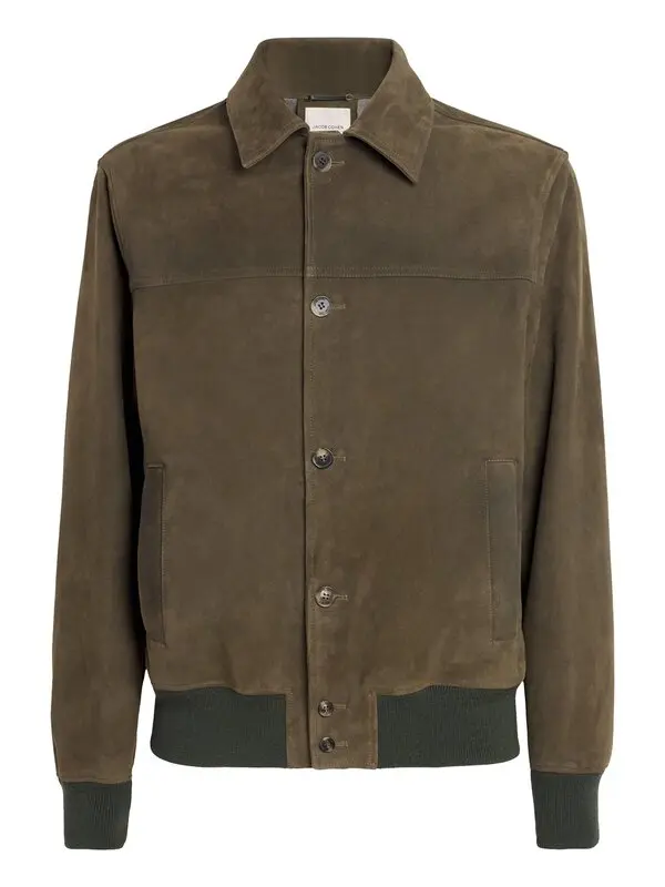 Jacob Cohen Suede Trucker Jacket - Brown