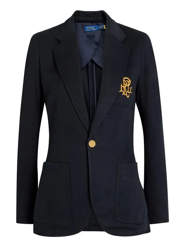 Polo Ralph Lauren Logo-embroidered Cotton-blend Blazer - Navy