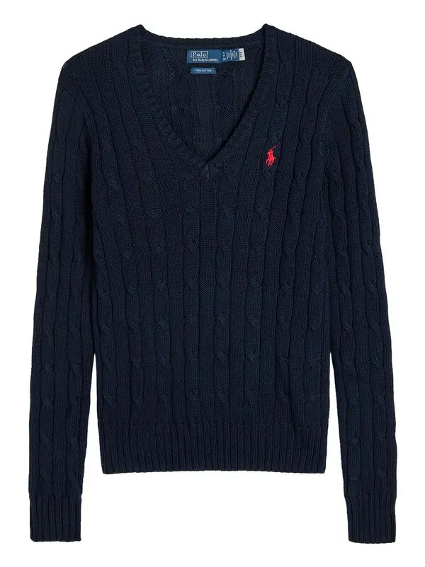 Polo Ralph Lauren Cable-knit Cotton Jumper - Navy