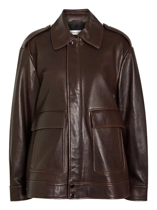 Nour Hammour Drey Leather Jacket - Dark Brown