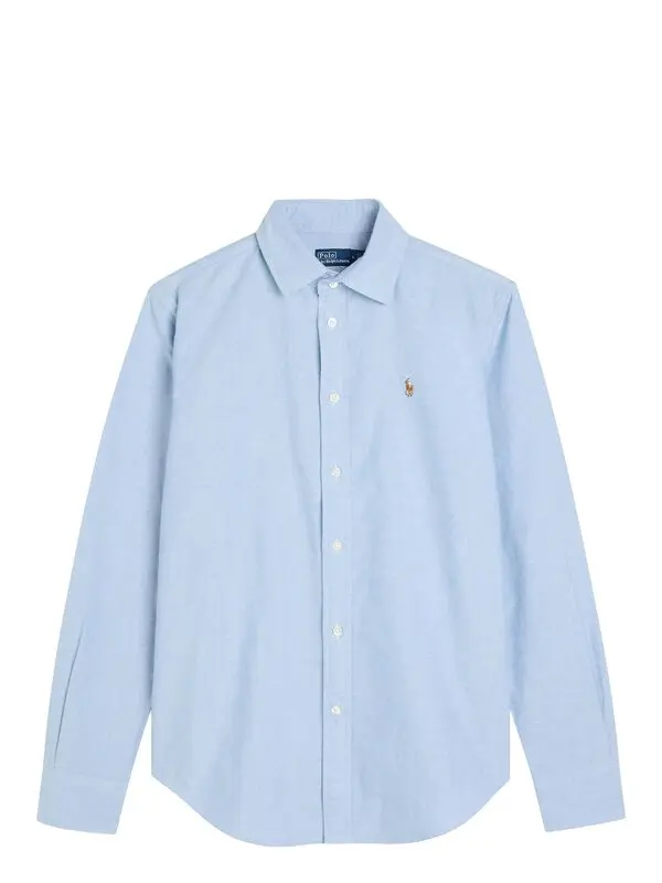 Polo Ralph Lauren Logo-embroidered Cotton Shirt - Light Blue