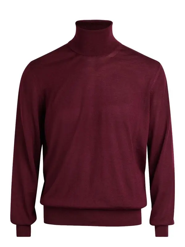 Saint Laurent Roll-neck Wool Jumper - Bordeaux