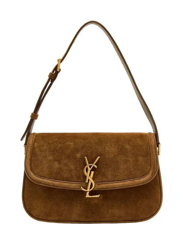 Saint Laurent Solferino Suede Shoulder Bag - Brown